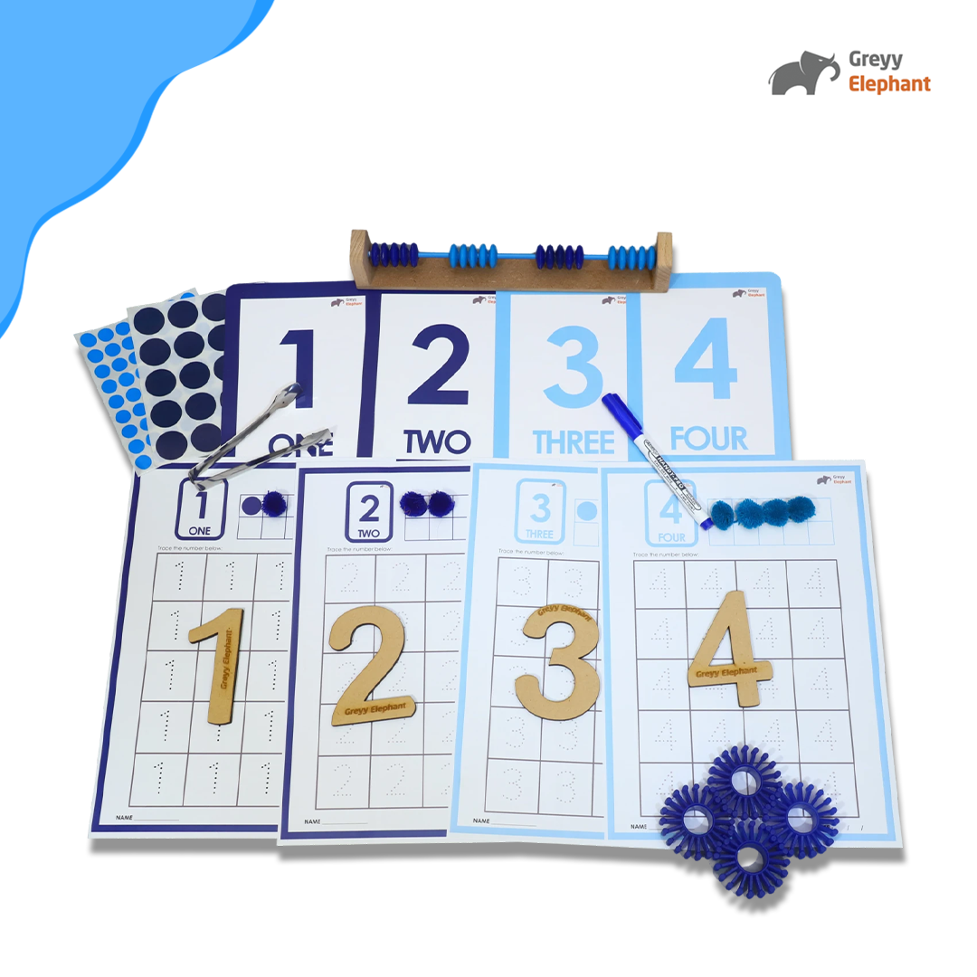 All-in-one Numeracy (1-10) Combo – Greyy Elephant Learning Box
