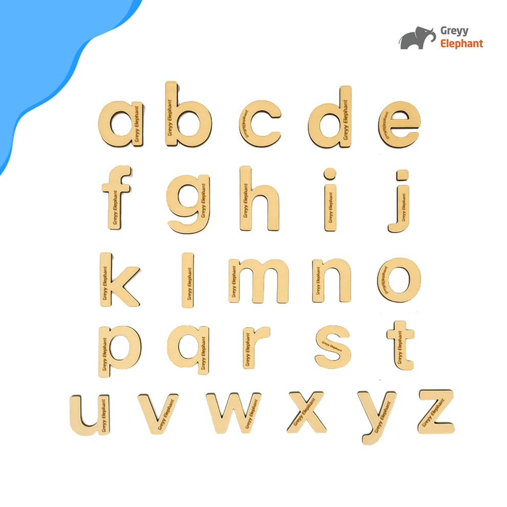 Lowercase Alphabet Letters MDF Cutouts – Greyy Elephant Learning Box