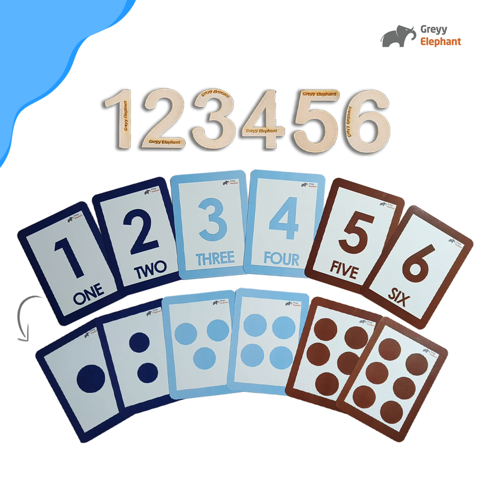 Number Flashcards with MDF (1-10) – Greyy Elephant Learning Box